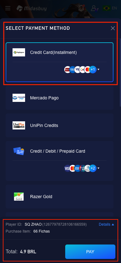 Midasbuy Top-Up Center